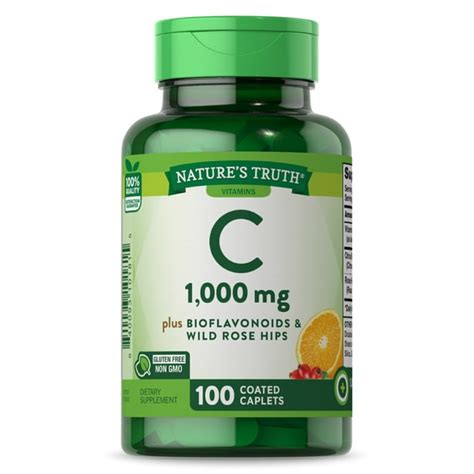 Vitamin C Bioflavonoids And Rose Hips 1000mg 100 Caplets Vegetarian