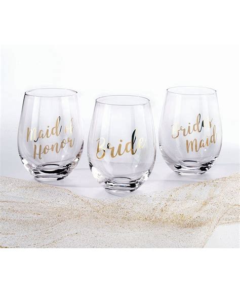 Lillian Rose Gold Bridesmaid Stemless Wine Glass Macys