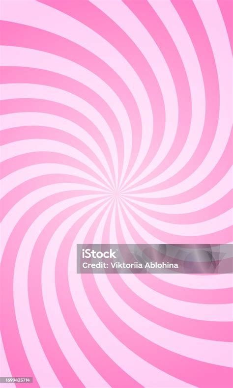 트위스트 핑크 방사형 줄무늬가 있는 세로 포스터 트렌디한 Y2k 패턴 장밋빛 햇살 폭발 또는 깜짝 디자인 효과 소용돌이 치는 풍선껌 롤리팝 캔디 질감 만화 스타일 배경