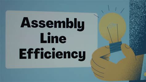 Assembly Line Efficiency Inscription On Blue Background Graphic Presentation With Drawing Of