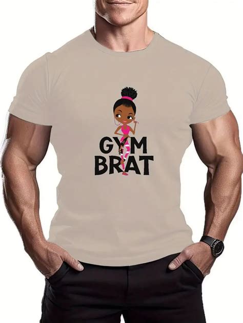 Gym Brat Print Tees Men Casual Quick Drying Breathable T Temu Australia