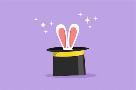 Premium Vector Graphic Flat Design Drawing Cute Bunny Ears Appear On