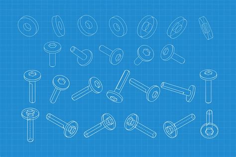 Dessins Dingénierie Mécanique Sur Fond Bleu Outil Dassemblage De