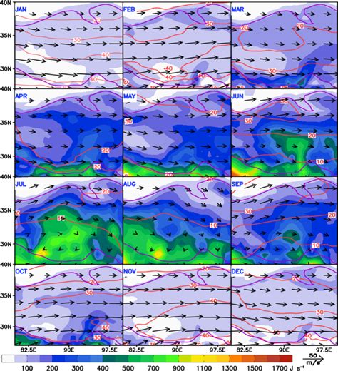 Spatial Distribution Of Cape Shaded Overlaid Wind Vector For Wind Download Scientific Diagram