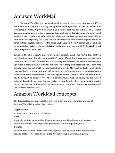 Amazon Workmail Pdf World Wide Web Internet And Web