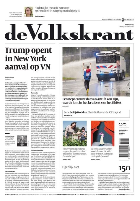 De Volkskrant Todays Front Page 24 09 2025