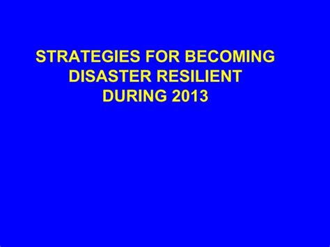 Disaster Resilient Critical Infrastructure Ppt