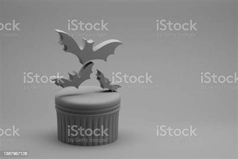 아름다운 추상 적 그림 회색 할로윈 박쥐 기호 아이콘 기둥 스탠드와 멋진 배경 3d 렌더링 그림입니다 디자인배경 패턴 10월에