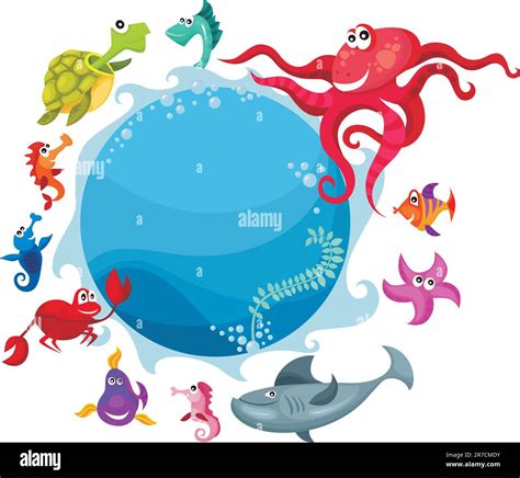 Vector Illustration Of A Sea Life Stock Vector Image And Art Alamy