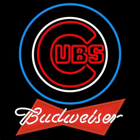 Custom Budweiser Red Chicago Cubs MLB Beer Sign Neon Sign USA Custom Neon Signs Shop Neon