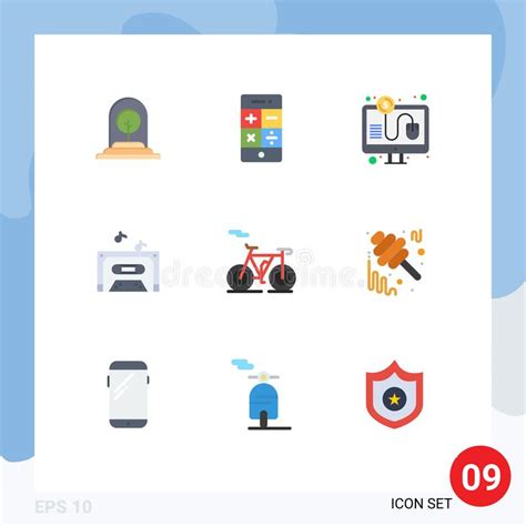 9 Flat Color Concept For Websites Mobile And Apps Outline Tape Technology Sound Online