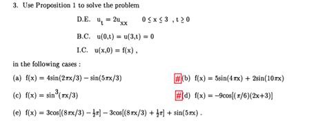 solved 3 use proposition 1 to solve the problem u 0 t