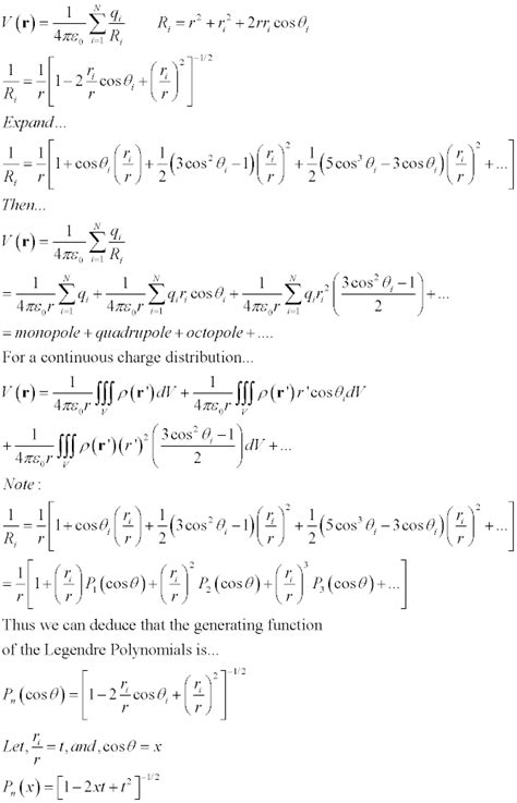 a mind dump of mathematics multipole expansions