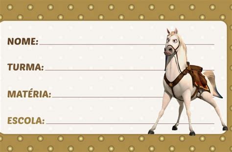 Etiqueta Escolar Cavalo Rapunzel Imagem Legal