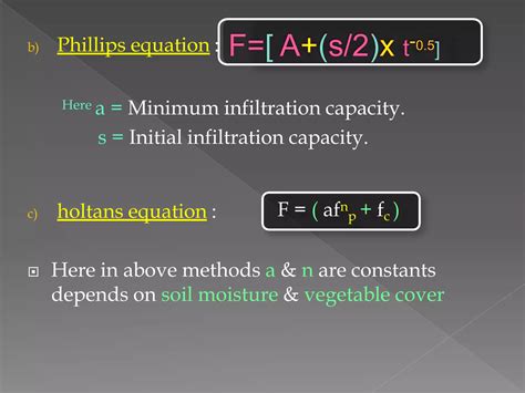 Infiltration Equations And Index Pptx
