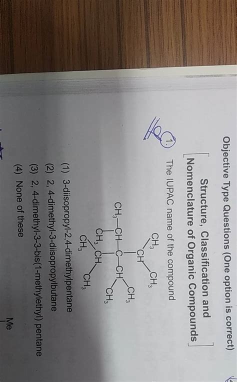 Objective Type Questions One Option Is Correct Left Begin{array}{l} T