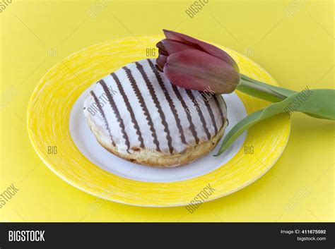 Piece Berliner Cake On Image Photo Free Trial Bigstock