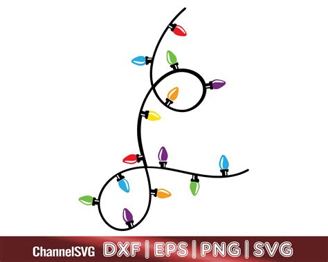 Christmas Lights Bundle Svg Christmas Lights Svg Christmas Lights String Strand Cord Bulb