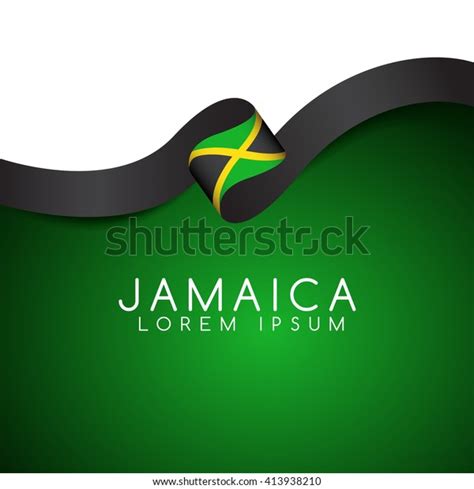 Jamaica Flag Ribbon Vector Illustration Stock Vector Royalty Free