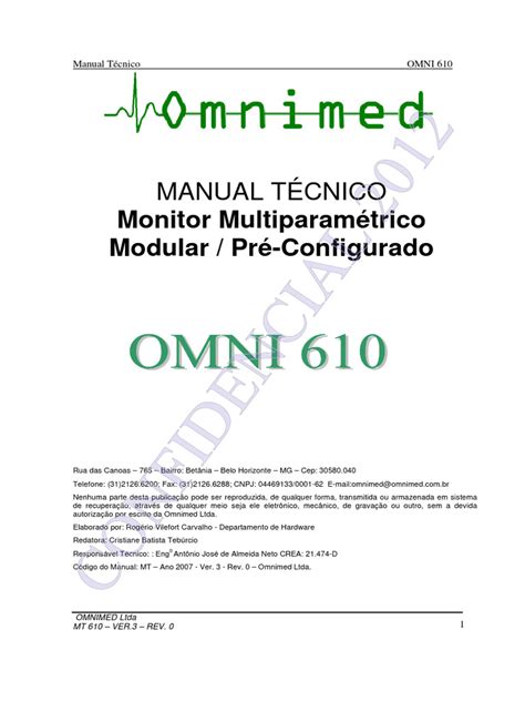 Mt Monitor Multiparametro Omnimed 610 Pdf