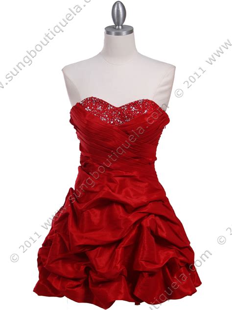 Red Taffeta Cocktail Dress Sung Boutique La