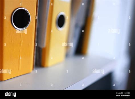 Binders On A Shelf In The Office Stock Photo Alamy