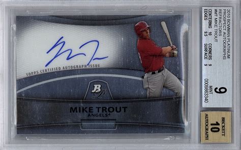 Lot Detail Mike Trout Signed 2010 Bowman Platinum Refractors Mt