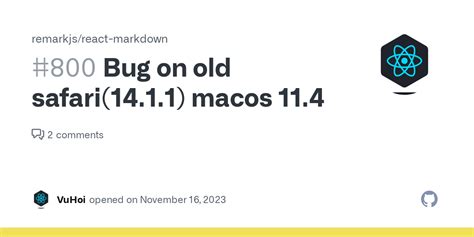 Bug On Old Safari1411 Macos 114 · Issue 800 · Remarkjsreact