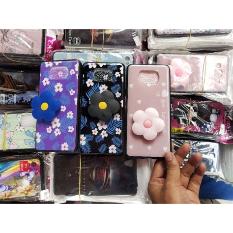Jual XIAOMI REDMI POCO X3 CASE HP GAMBAR POP SOCKET BUNGA Shopee