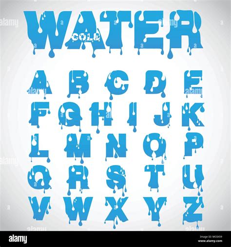 Water Font Made From Flow Font Vector Stock Vector Image And Art Alamy