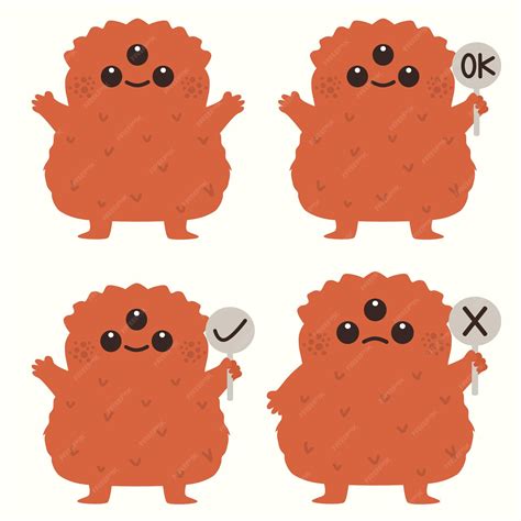 Premium Vector Cute Cartoon Monsters Collection