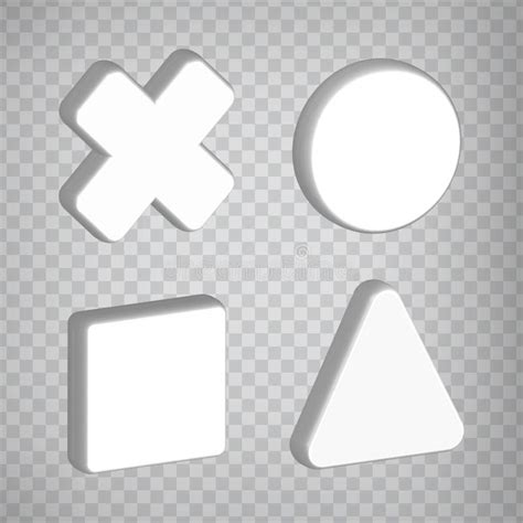 monochrome game controller buttons geometric 3d joystick control symbols gamepad keyboard stock