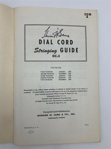 Vintage Dial Cord Stringing Guide Vol 1 Dc 1 Dc 2 Diagrams Howard Sams