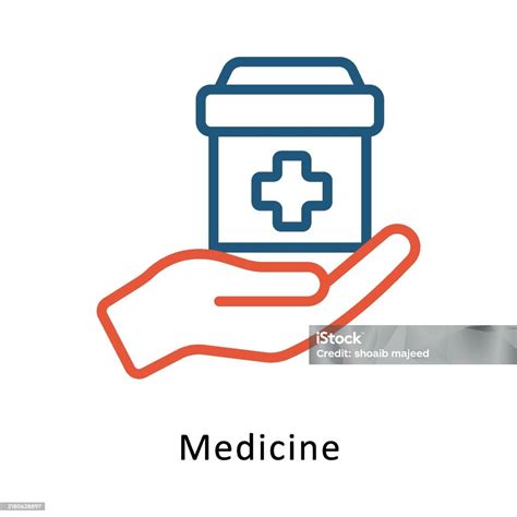 의학 벡터 개요 두 가지 색상 디자인 아이콘입니다 흰색 배경에 자원 봉사 기호 Eps 10 파일 건강관리와 의술에 대한 스톡 벡터 아트 및 기타 이미지 Istock