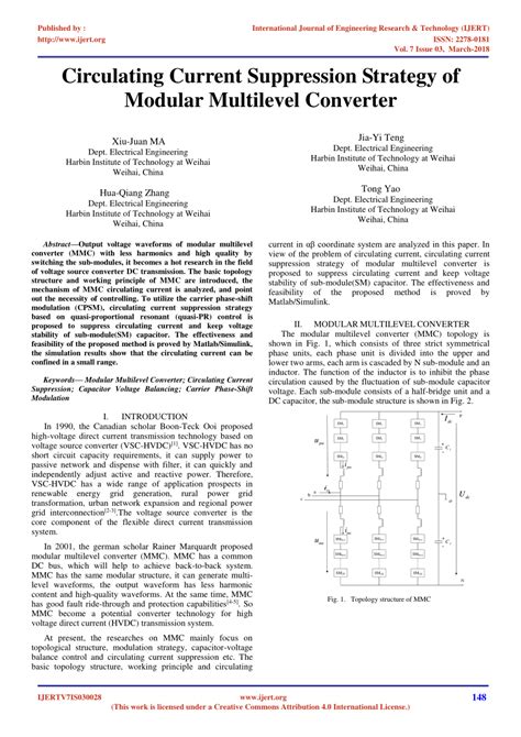 Pdf Circulating Current Suppression Strategy Of Modular Multilevel Converter