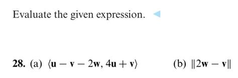 Solved In Exercises 27 28 Suppose That U V And W Are Chegg Com