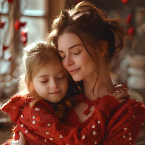 Premium Photo Mother And Daughter Hug Each Other Happily