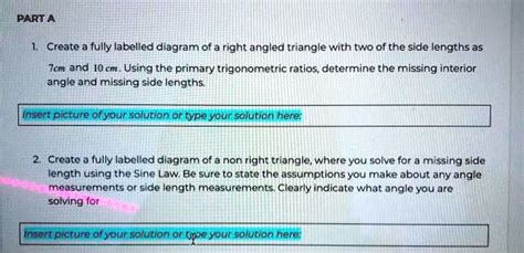 SOLVED PART A Create A Fully Labelled Diagram Of A Right Angled