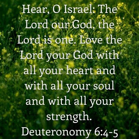 Deuteronomy 6 4 5 Niv Hear O Israel The Lord Our God The Lord Is One