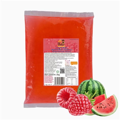 Watermelon Raspberry Flavored Fruit Sauce Crystal Boba Ali Bobas