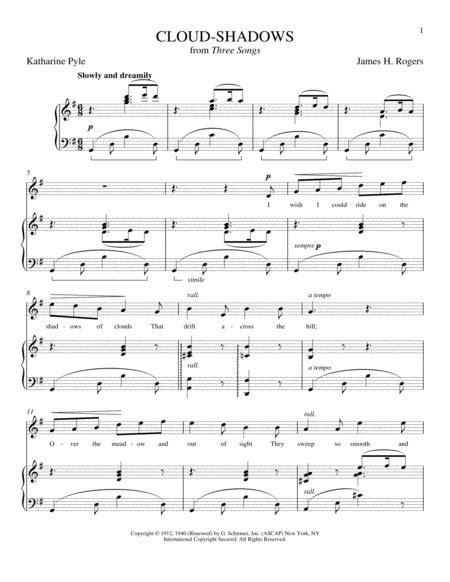 Cloud Shadows Piano Piano Accompaniment Soprano Voice Digital