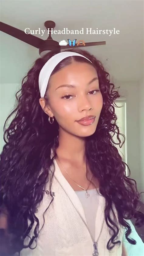 Head Band Hairstyles For Curly Hair Everyday Casual Look Summer Style