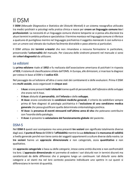 Riassunto Psichiatria 2021 Medicina E Chirurgia Docsity
