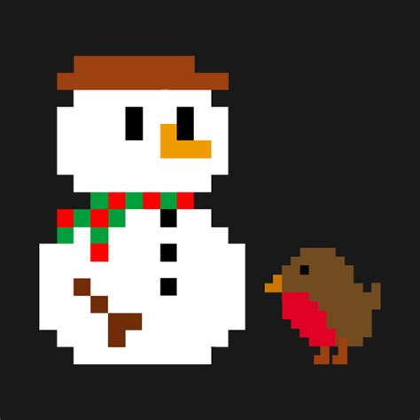 8 Bit Snowman Winter T Shirt Teepublic