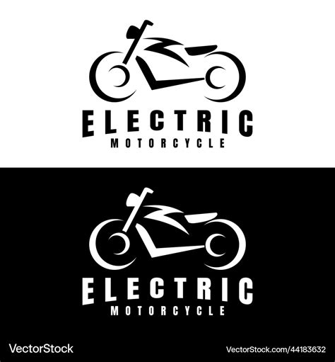 Electric Motorcycle Bike Logo Design Royalty Free Vector