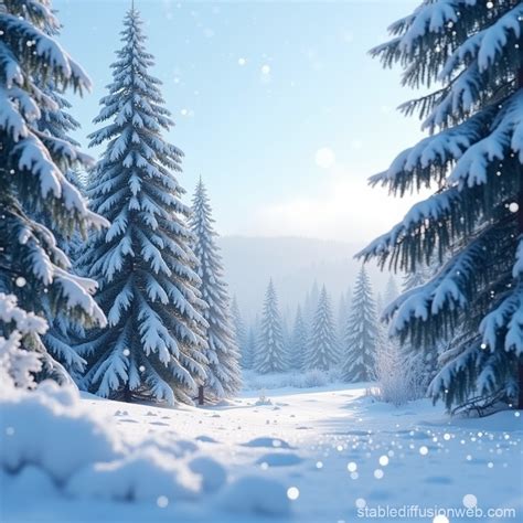 Winter Wonderland Scene with Towering Fir Trees | Stable Diffusion Online