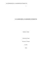 Leadership Atttributes Edited Docx LEADERSHIP E LEADERSHIP