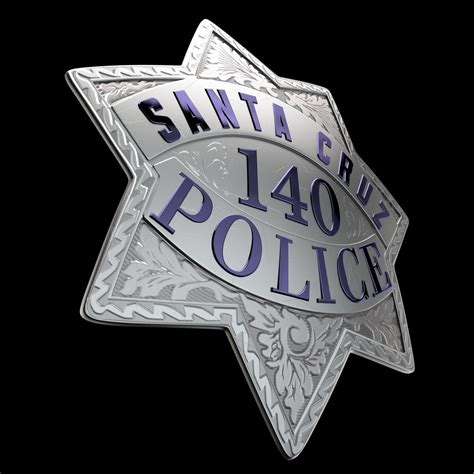3d Police Badge Santa Cruz Model Turbosquid 1636922