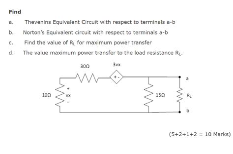 Solved Find A B Thevenins Equivalent Circuit With Respect