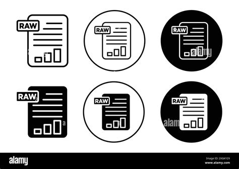 Raw Data Icon Logo Sign Vector Outline In Black And White Color Stock Vector Image And Art Alamy